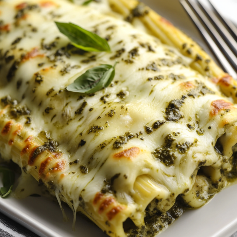 Homemade Pesto Chicken Manicotti - OoohDelish!