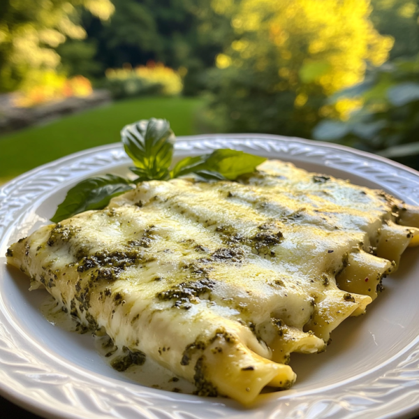 Homemade Pesto Chicken Manicotti - OoohDelish!