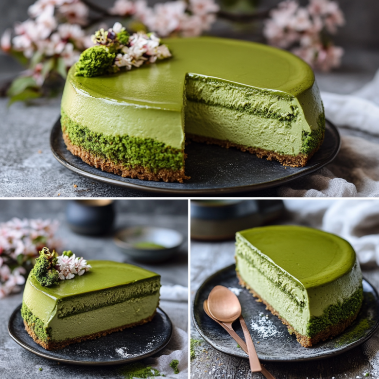 Matcha Basque Cheesecake - Oooh Delish!