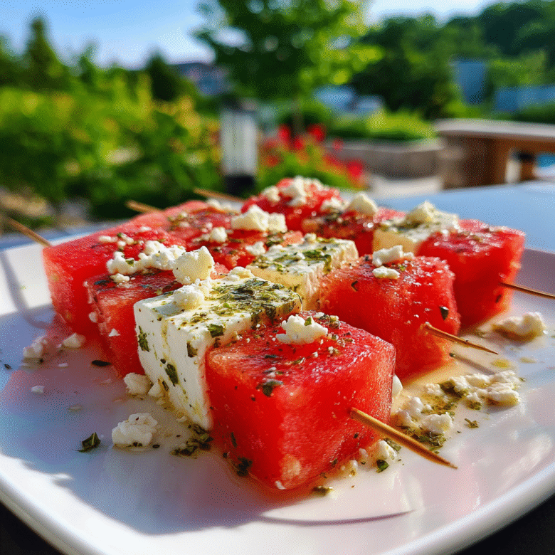Watermelon Feta Skewers - OoohDelish!