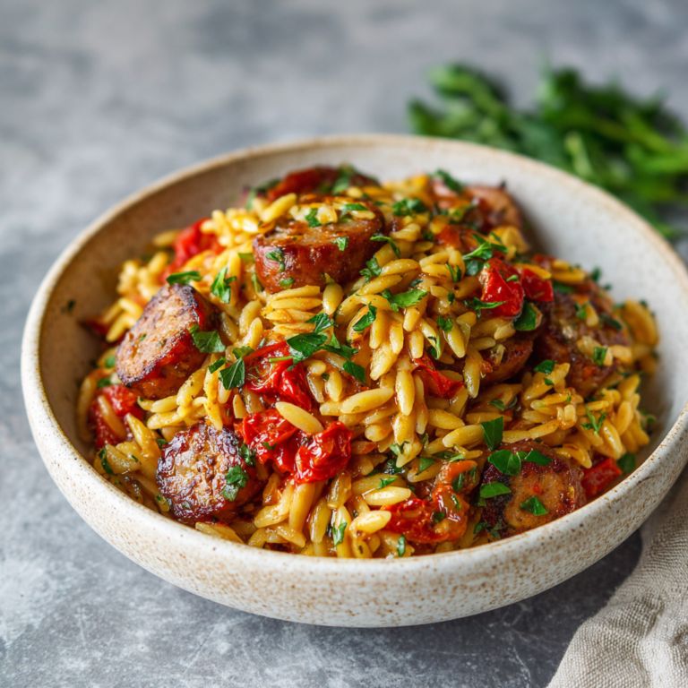 Orzo With Sausage Recipe For Christmas Dinner - OoohDelish!
