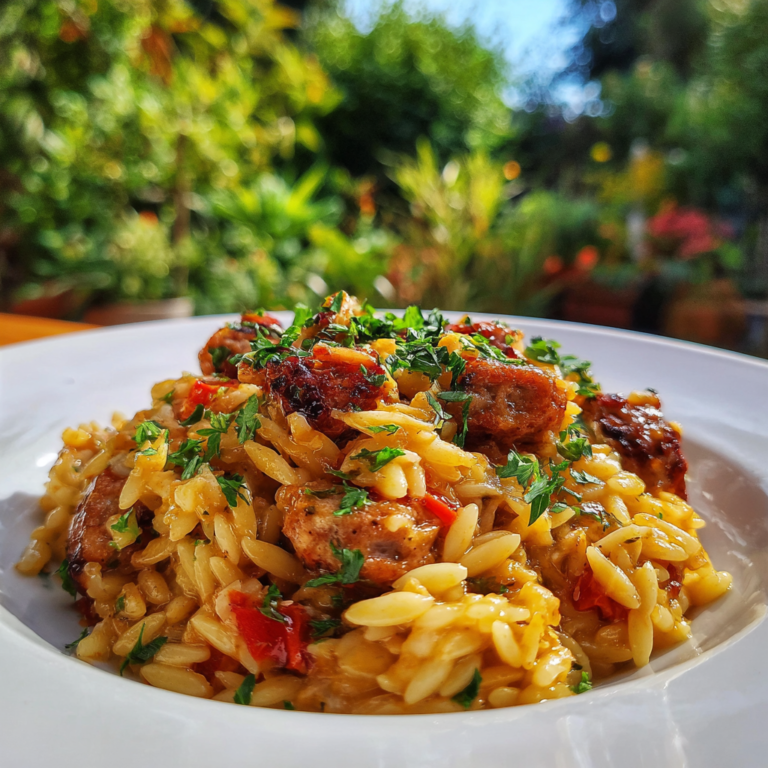 Orzo With Sausage Recipe For Christmas Dinner - OoohDelish!